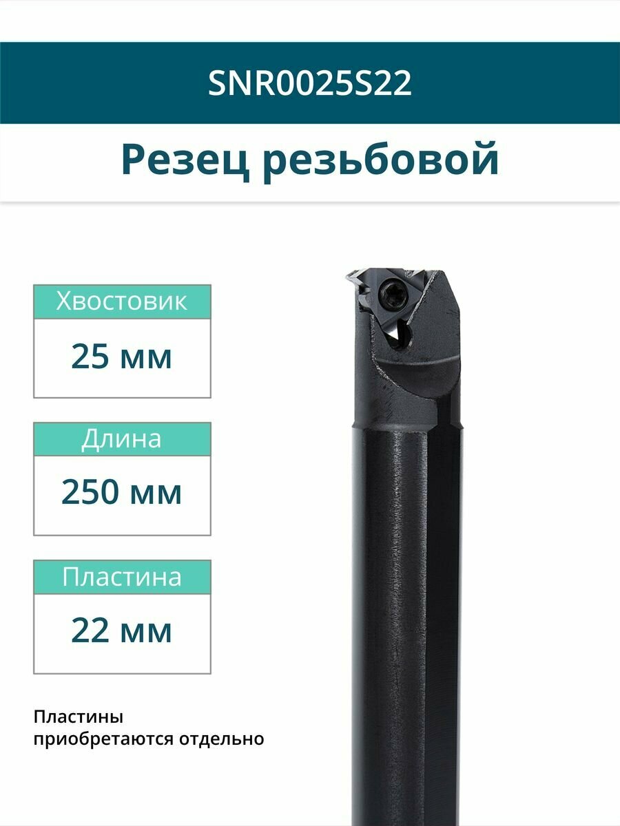SNR0025S22 резец резьбовой 25 мм правый внутренний / пластина 22IR/NR**
