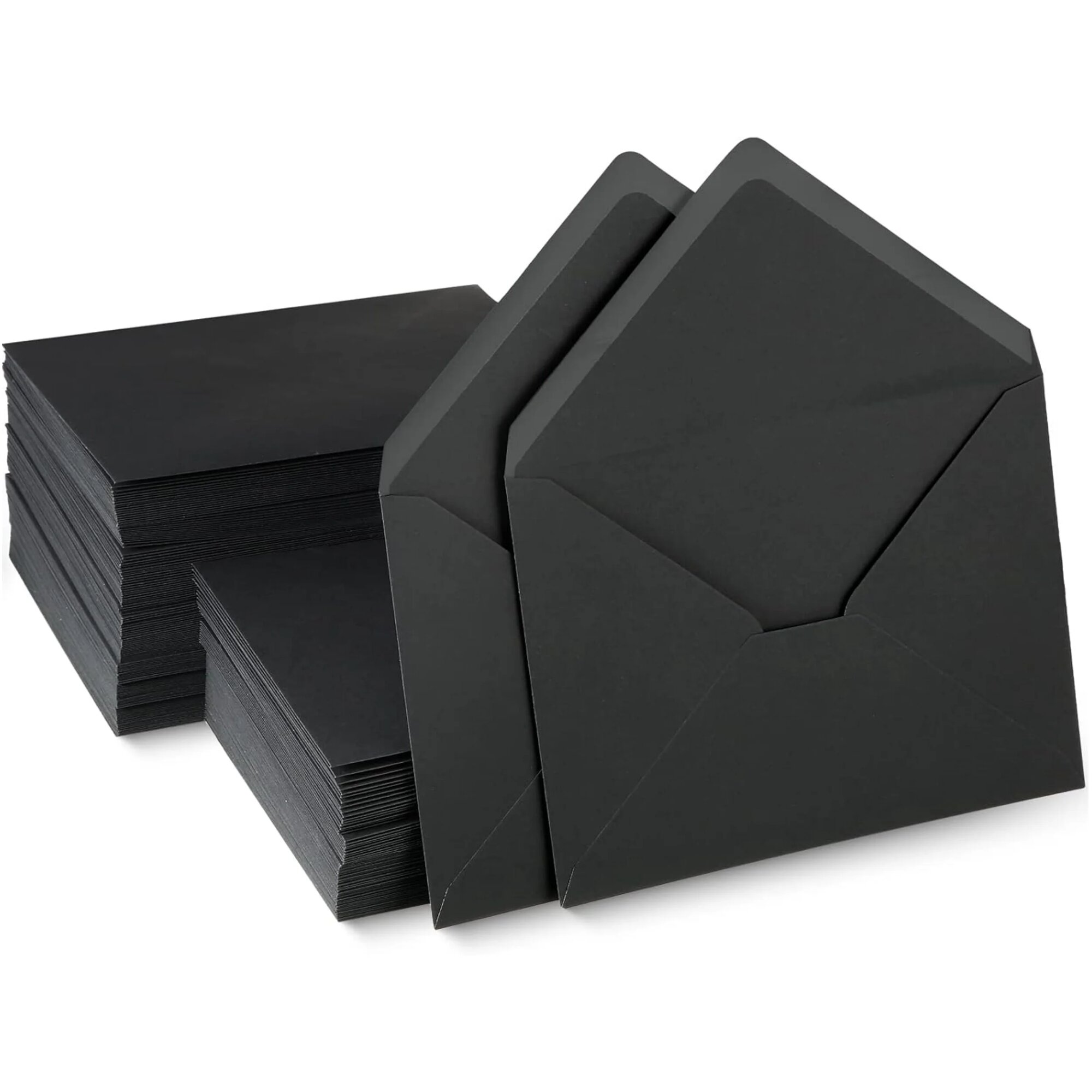 Шалфейно-зеленые конверты A7 5x7 дюймов Черный, 50PCS, Black