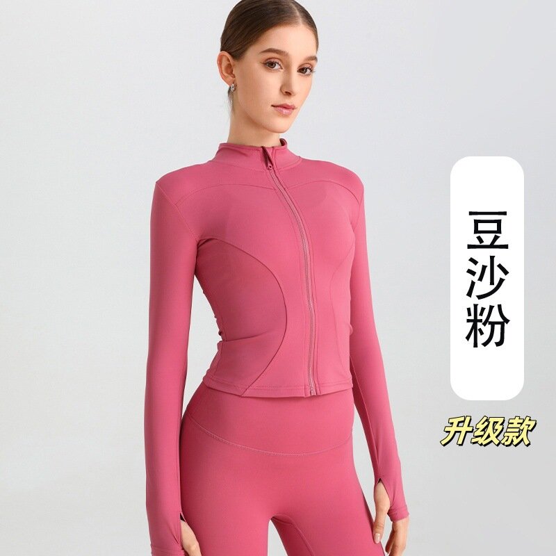2025 Лулу, стильный облегающий спортивный костюм с длинным рукавом для осени и зимы, защитный куртка для бега на улице, фитнес-куртка для йоги для женщин