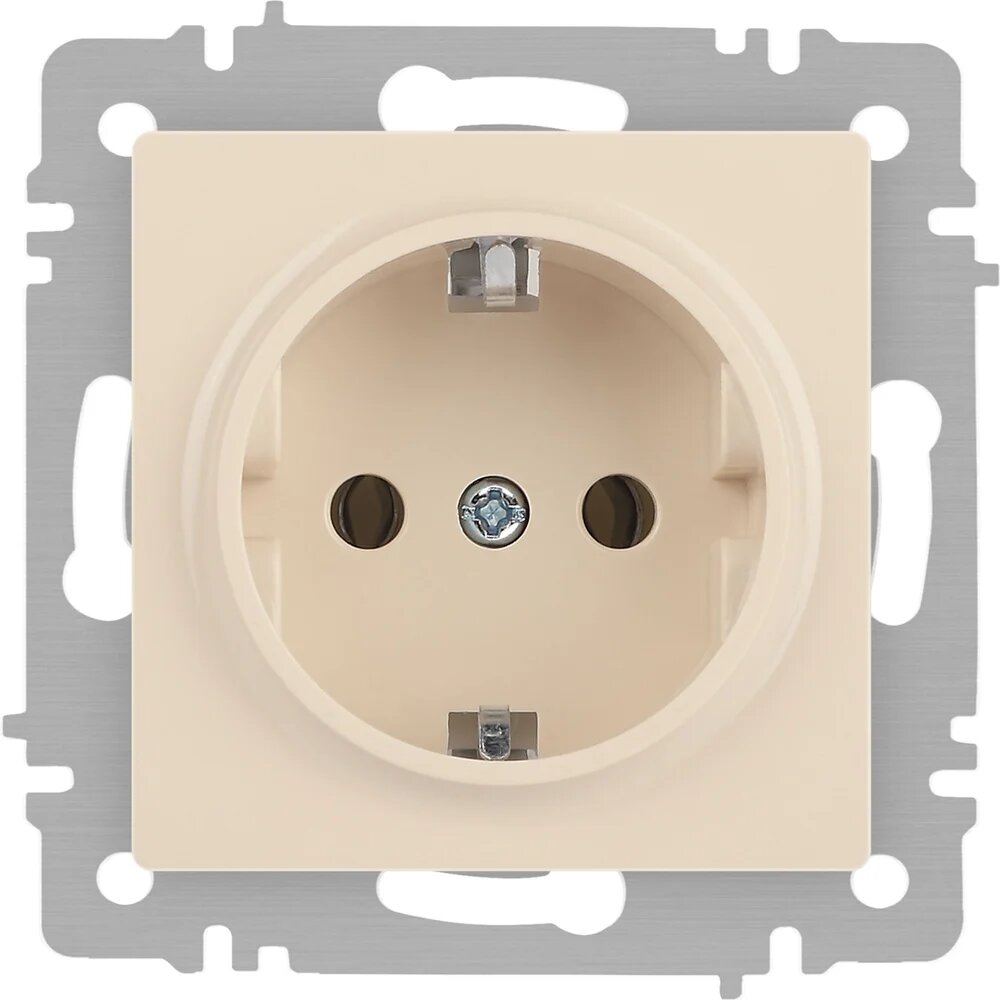Розетка Intro Accent 620202 2PE Schuko, 16А250В, IP20, скрытой установки, слоновая кость Б0063683
