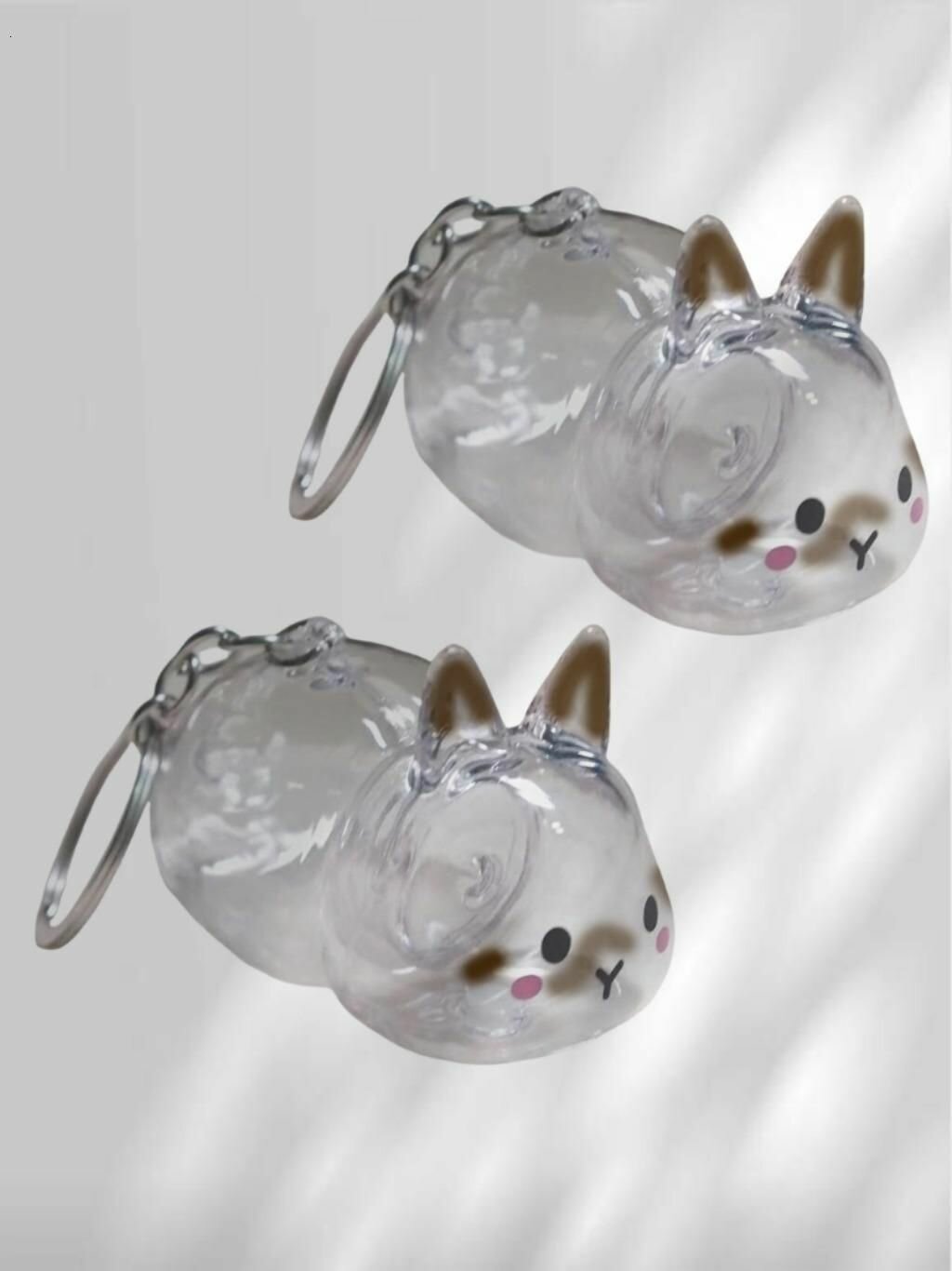 Ключница в виде кролика с шерстью, - 2шт милый кролик