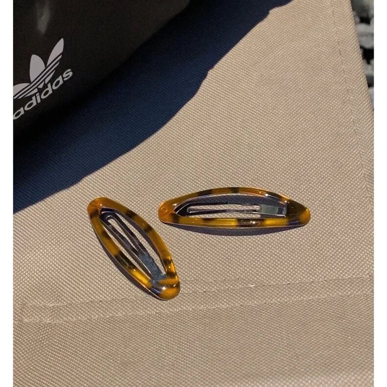 Винтажные аксессуары с леопардовым принтом, клей, овальные заколки для волос, милые корейские очаровательные заколки для волос BB Y2K, женские украшения, аксессуары для волос Y2K