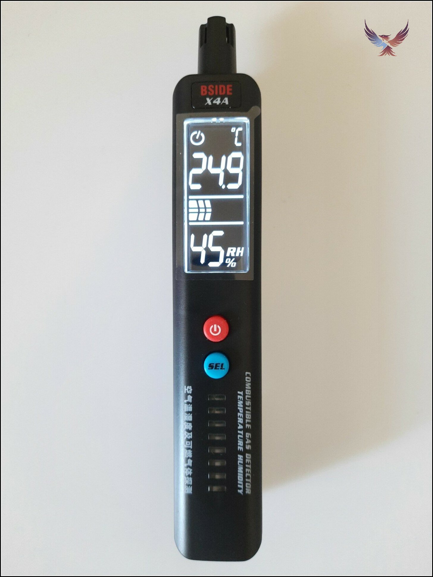 Детектор газа BSIDE X4A, ЖК-экран, 8-уровневый индикатор, оптический и акустический оповещатель