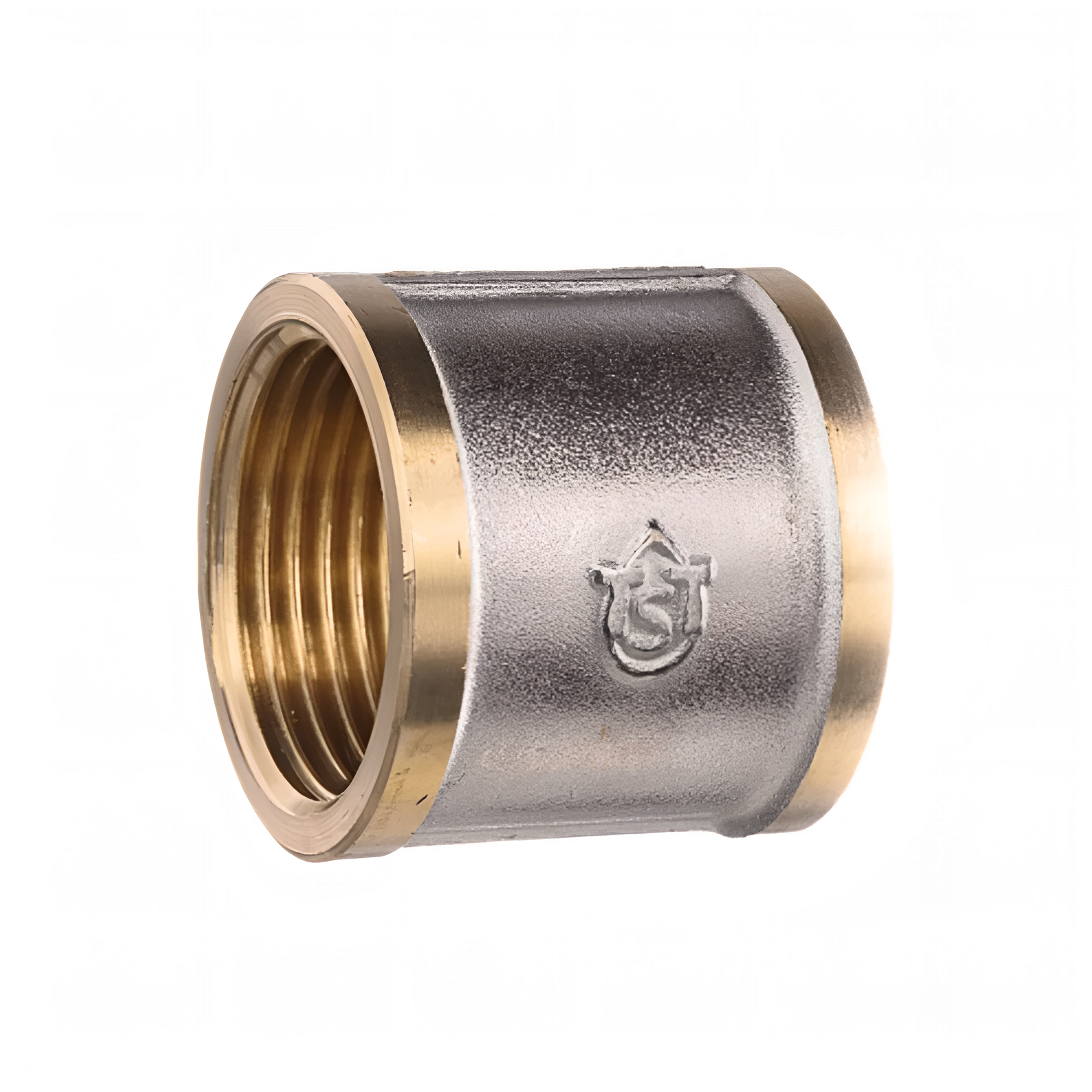 Фитинг для труб резьбовой Муфта 3/8" вн-вн TST, латунь, 1 шт.