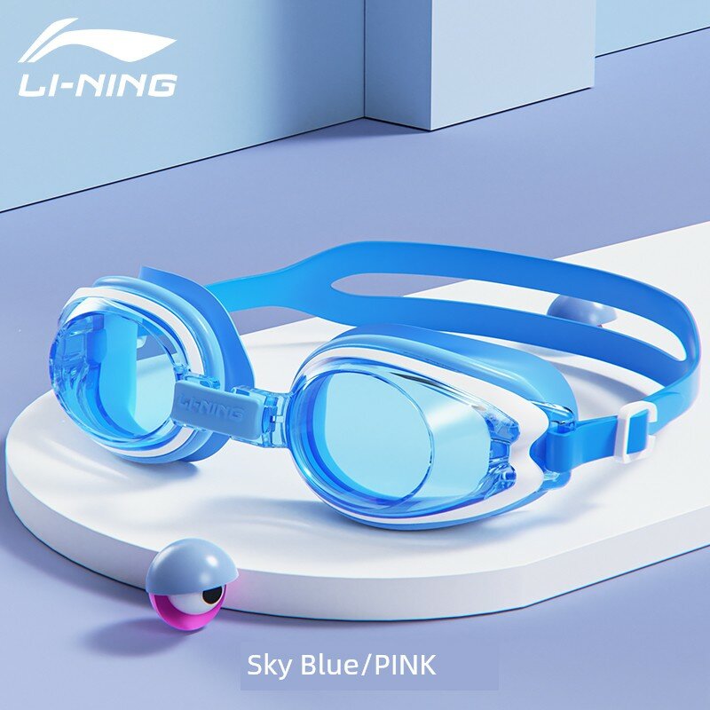 Детские очки для плавания Li Ning, очки для плавания для девочек, профессиональный водонепроницаемый и противотуманный
