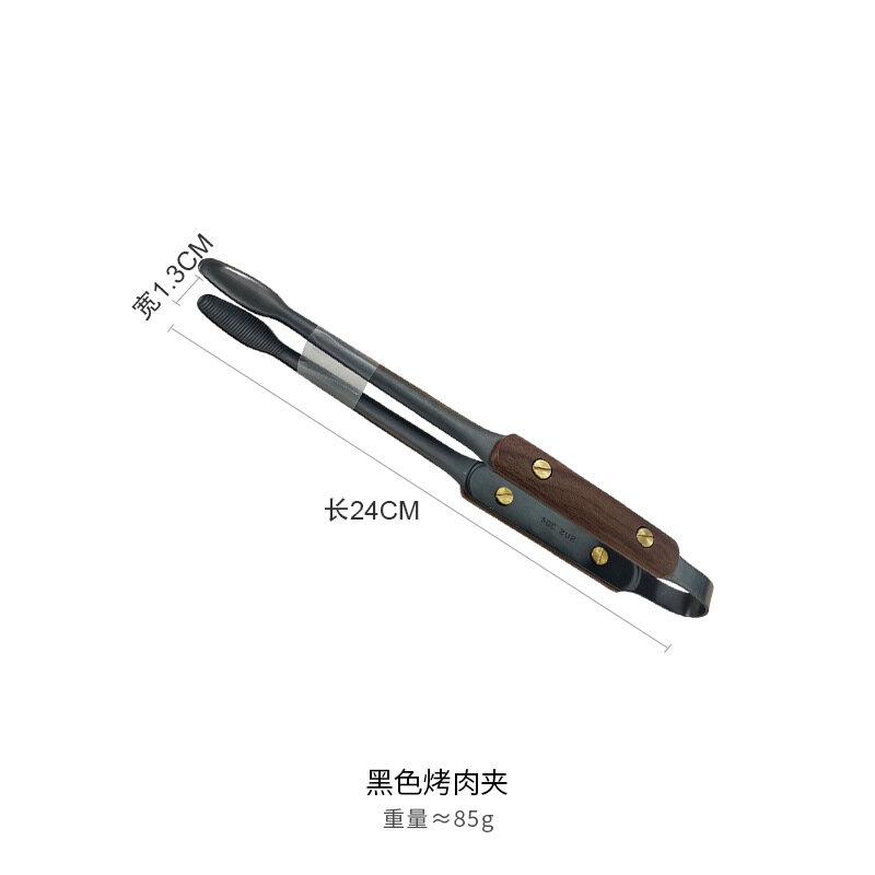 Щипцы для барбекю из орехового дерева, нескользящие, корейского стиля, щипцы для хлеба, 304 нержавеющая сталь, щипцы для барбекю на открытом воздухе