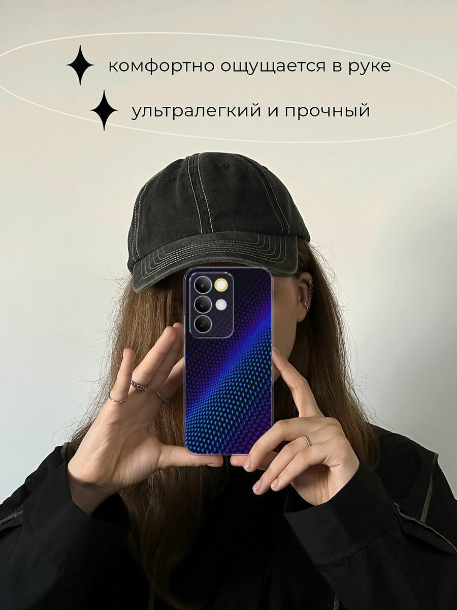 Силиконовый чехол на Realme C85 / Реалми C85 с принтом Синий карбон — фото 1