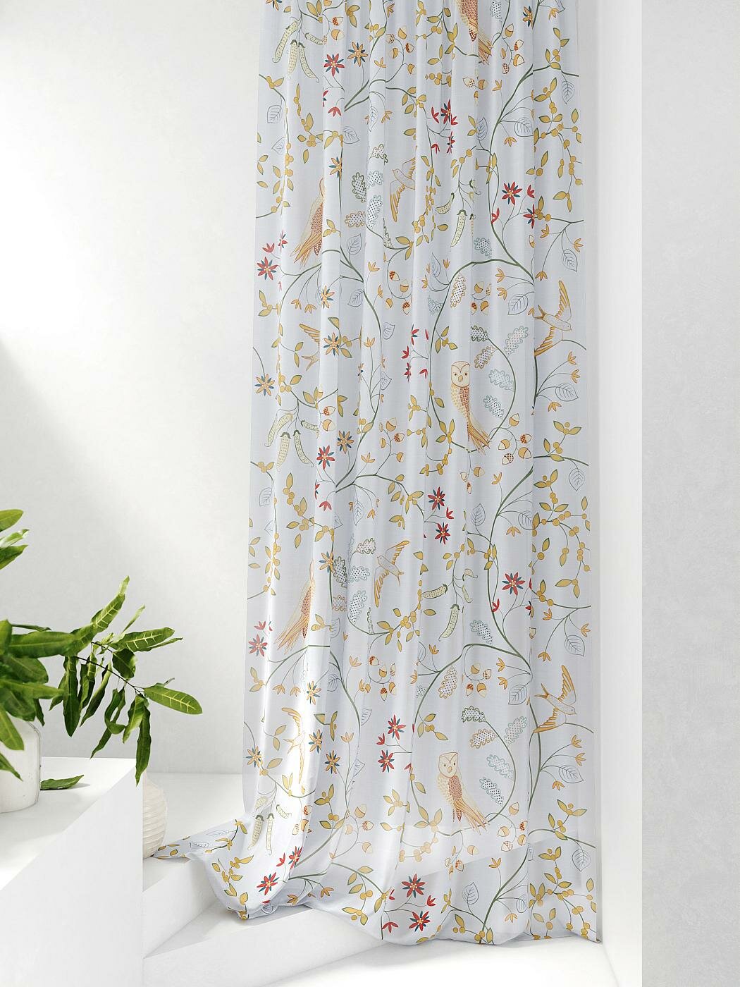 Штора для спальни и гостиной готовая 150x260 см с рисунком (589195-260)