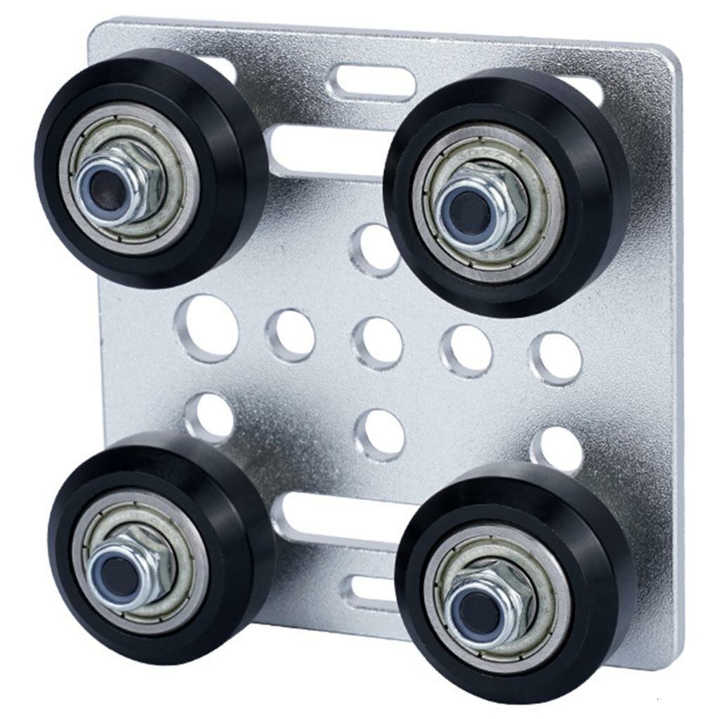 Комплект V-образных колес и пластины для алюминиевого профиля 2020V, Серебро