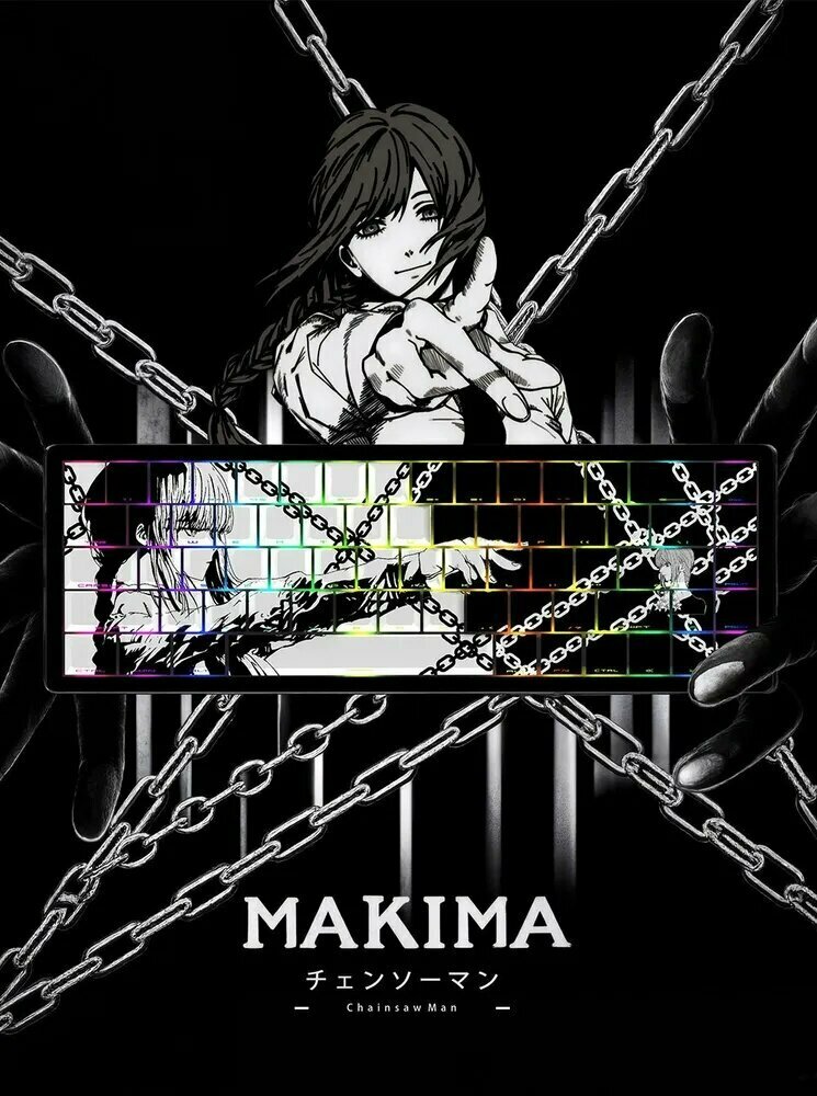 Кейкапы для механической клавиатуры Тема аниме Макима,74 клавиш, подсветка, боковая печать, Cherry