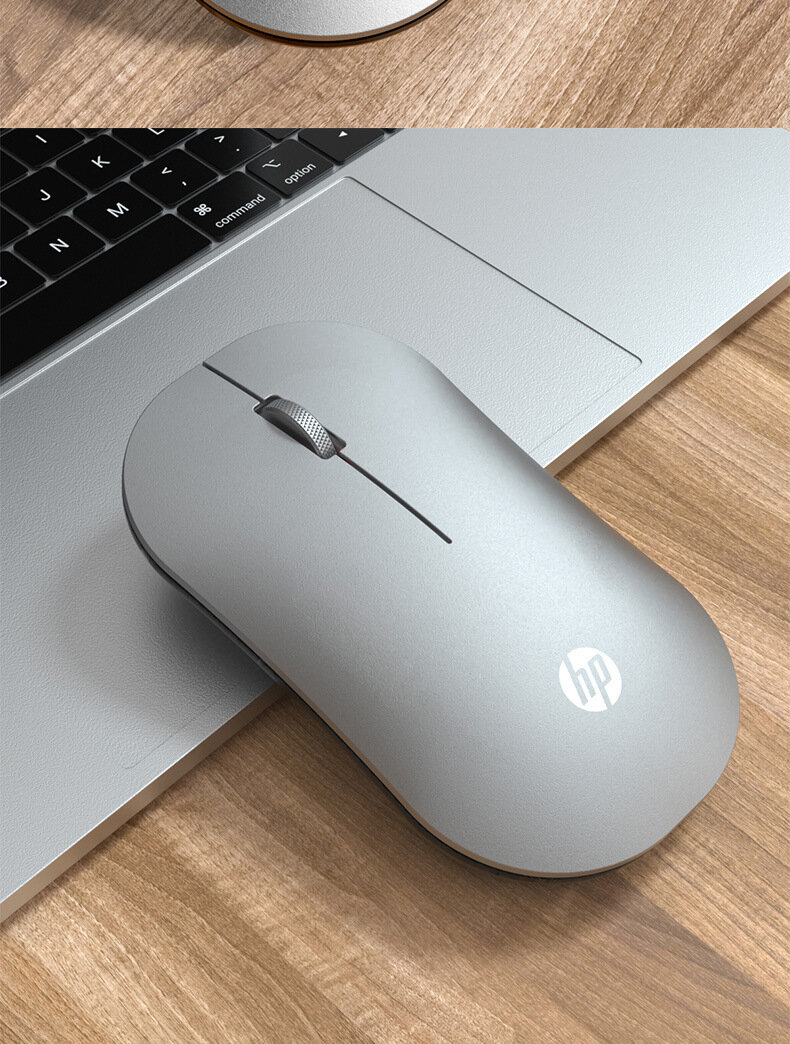Беспроводная Bluetooth мышь HP DM10, компактная, двойное подключение Bluetooth + 2,4 ГГц，серебряный