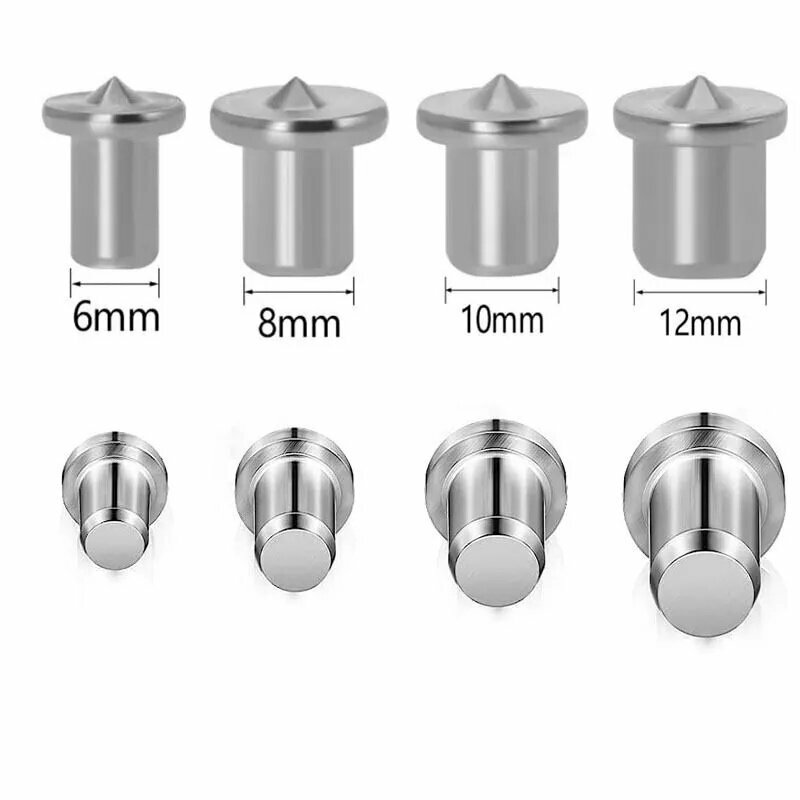 Столярная наколка-центровка 6-12 мм для мебельных шкантов, закаленная сталь, набор 5 шт, кернер по дереву