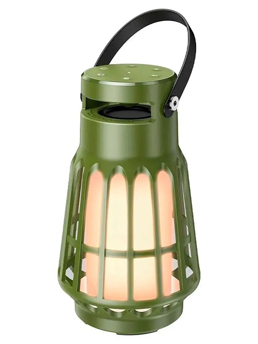 Колонка беспроводная Hoco BS61, кемпинговая лампа (колонка фонарь), цвет зеленый