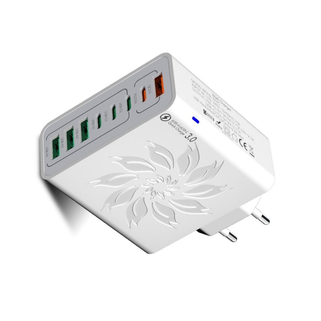 Многоинтерфейсное зарядное устройство европейского стандарта для быстрой зарядки мобильного телефона мощностью 150 Вт-белый
