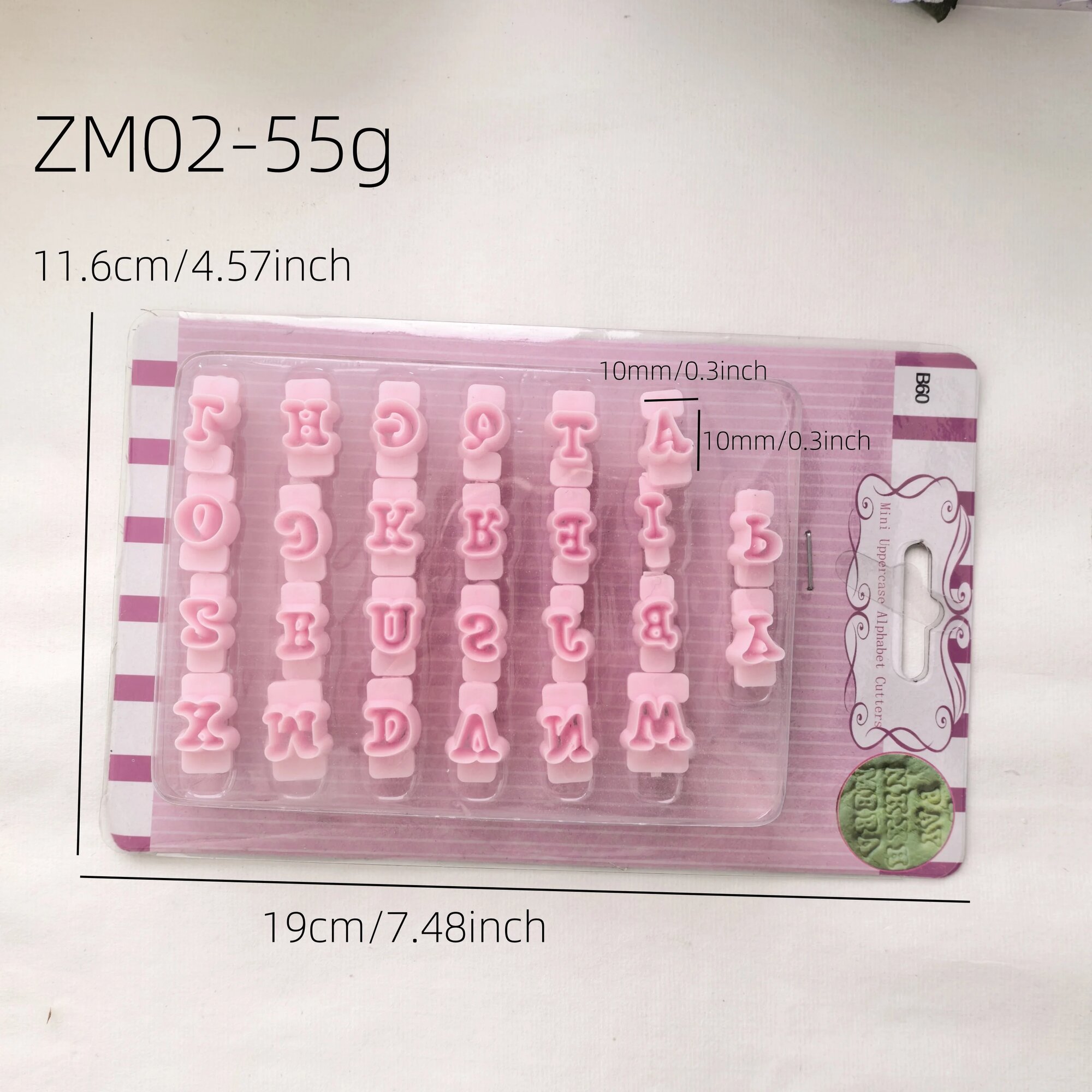 Формы для лепки ZM02, 55г, буквы и цифры