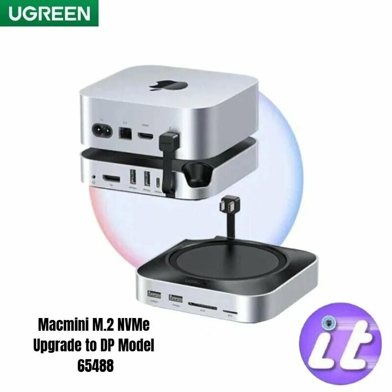 Док-станция UGREEN Mac mini M4 с твердотельным накопителем NVMe SSD и портами USB A USB C