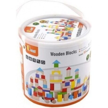 Конструктор блочный(100 дет)в ведре(р-р ведра В22, D23см) VIGA VG59697