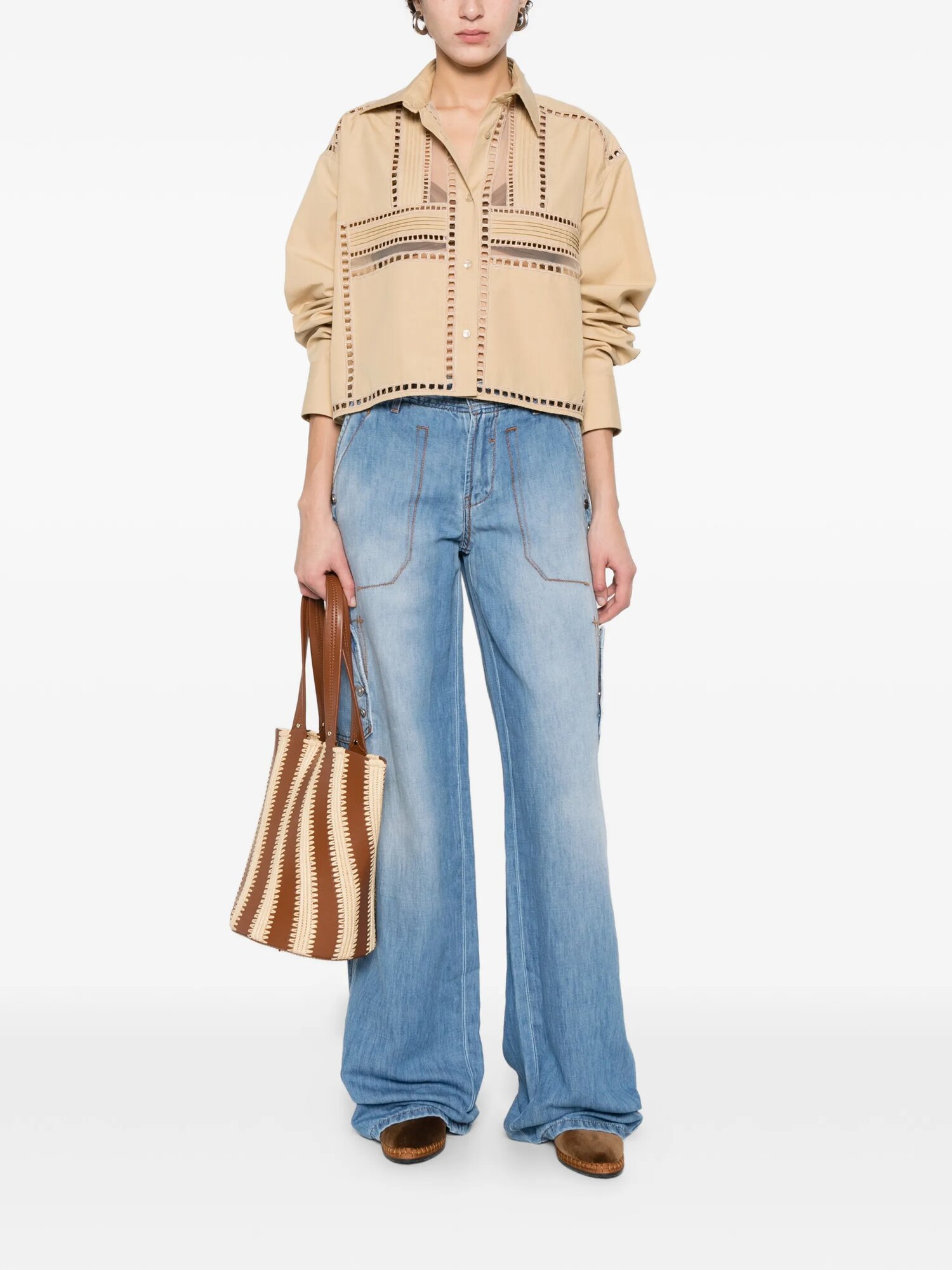 Брюки Ermanno Scervino Pocket denim trousers, размер 42, синий — фото 1