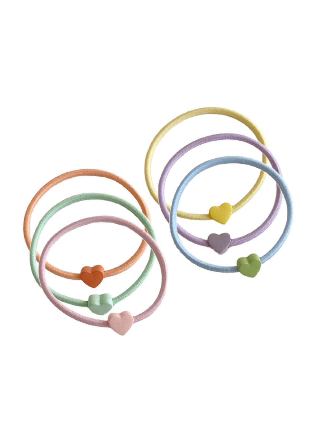 Набор из 6 частей, кольцо для волос ins love карамельного цвета