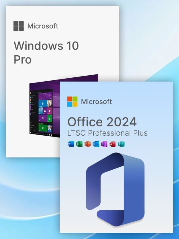 Комплект ключей активации Windows 10 pro + Microsoft Office 2024 pro plus LTSC, на 1 ПК