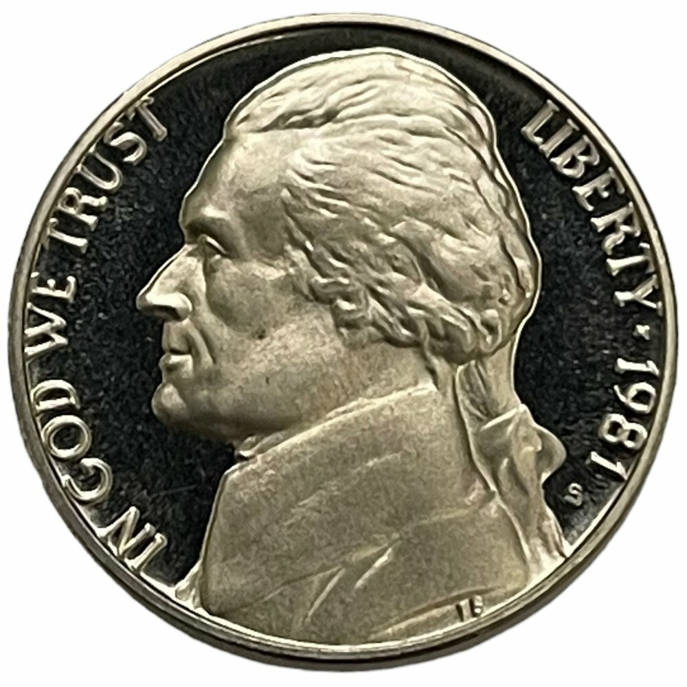 США 5 центов 1981 г. (Nickel, Джефферсон) (S) (Proof)