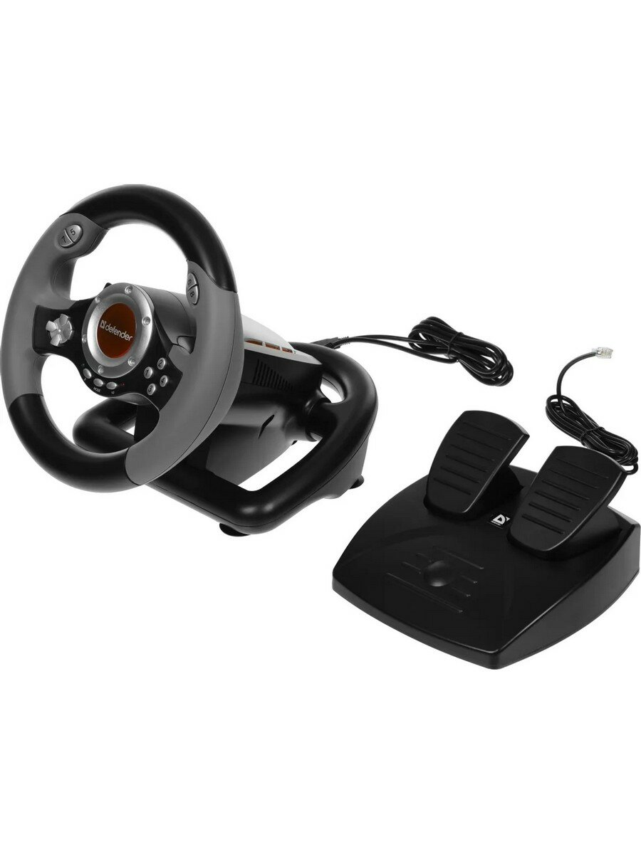 Руль проводной игровой DEFENDER Challenge Mini LE black/grey (USB, 10 кнопок, кабель 2м) (64351)