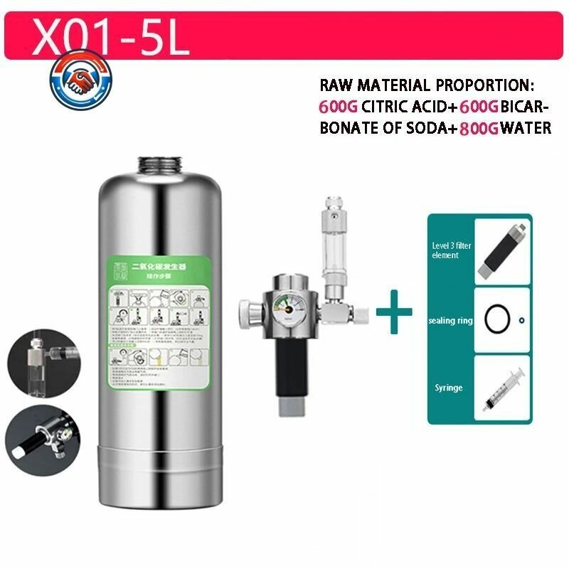 Генератор CO2 для аквариума из нержавеющей стали, комплект для подачи углекислого газа, пузырьковый счетчик, внешний редуктор, безопасная система удобрения растений