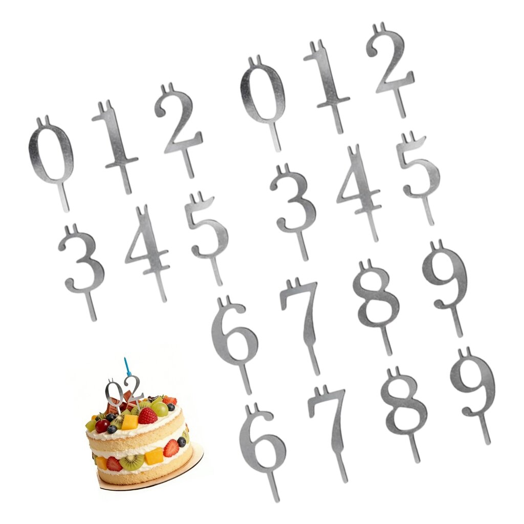 Набор цифровых подсвечников для торта из 2 частей-2 комплекта