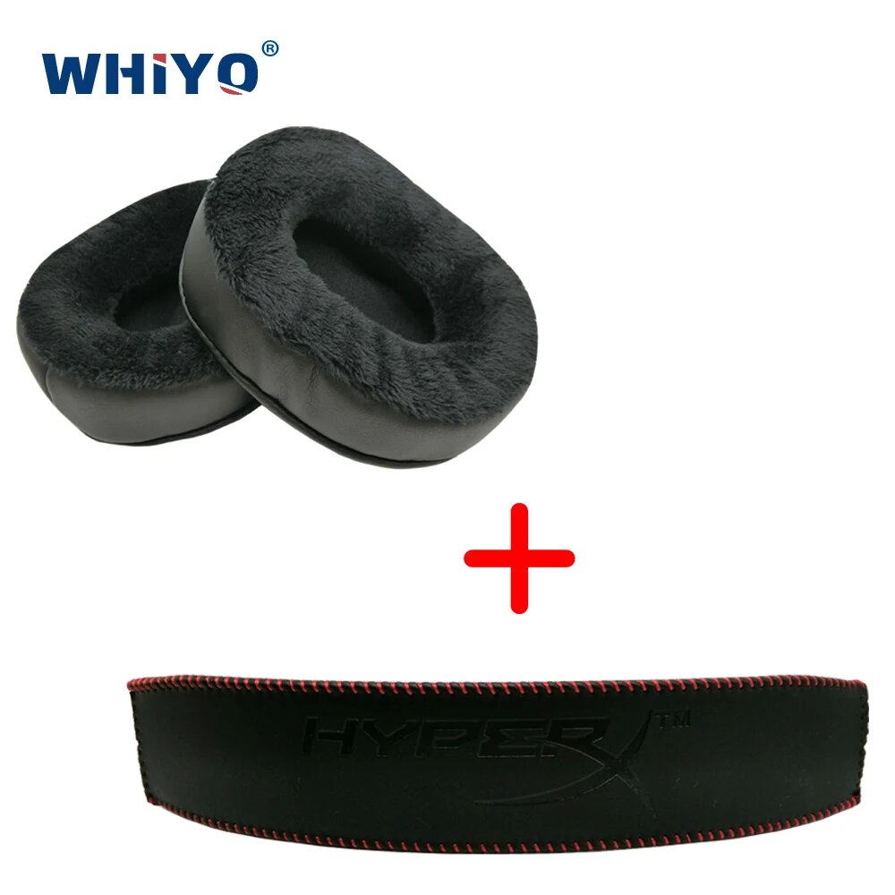 Бархатно-кожаные амбушюры для HyperX Cloud Alpha, S Black-2-Red