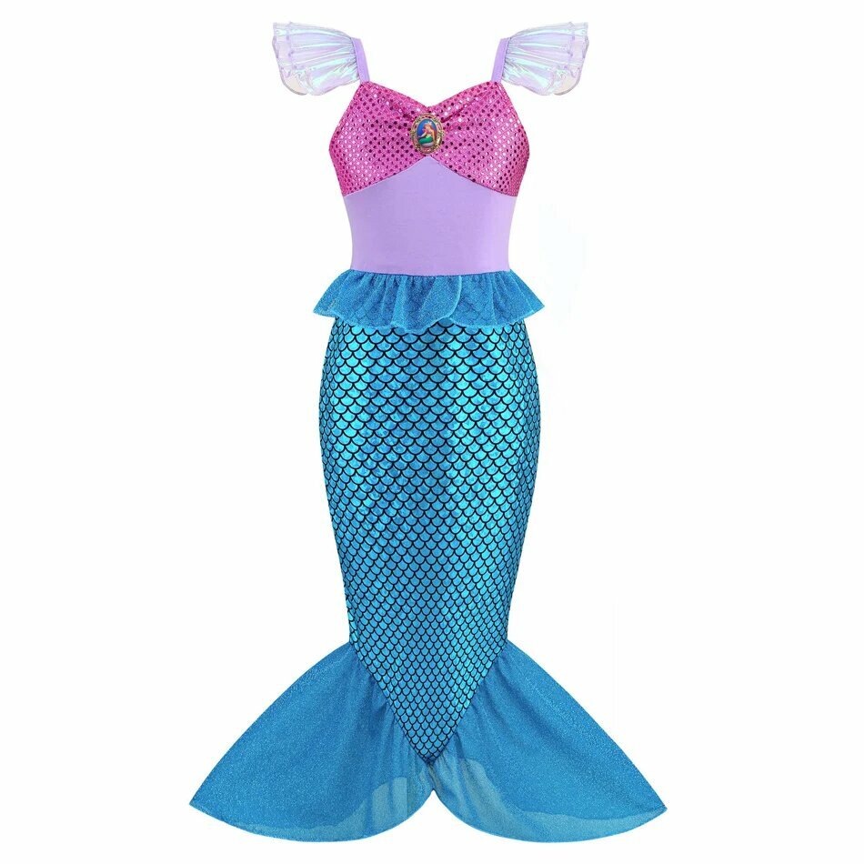 Детский костюм русалки Ариэль PAMABIBI 140cm, Mermaid Dress A