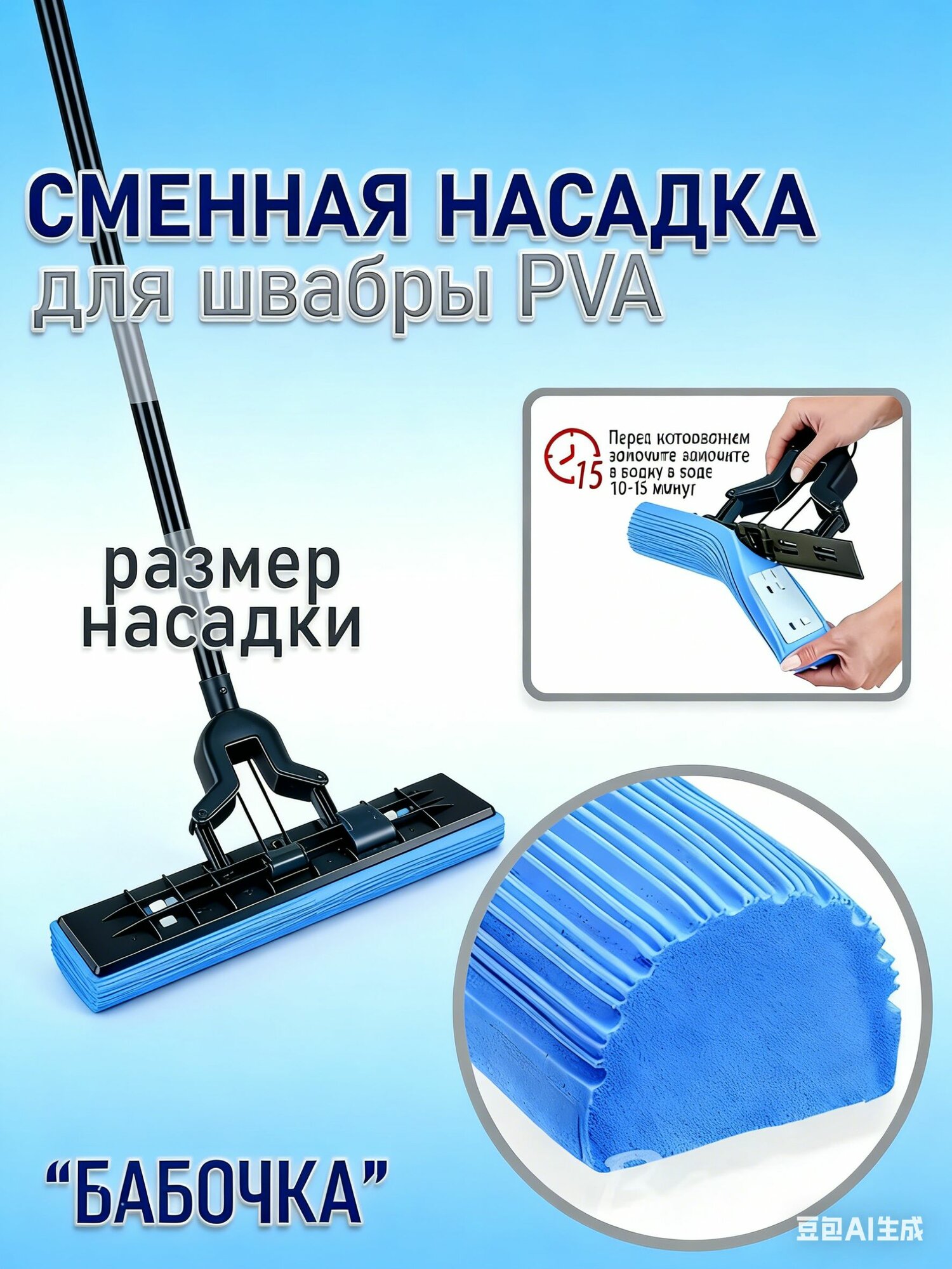 Насадка на швабру "Сменка бабочка"