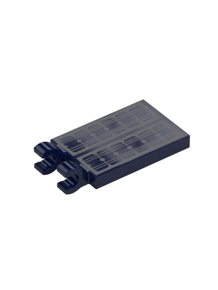 Деталь Lego Tile, Modified 2 x 3 with 2 Clips with Solar Panels Pattern (30350bpb105)