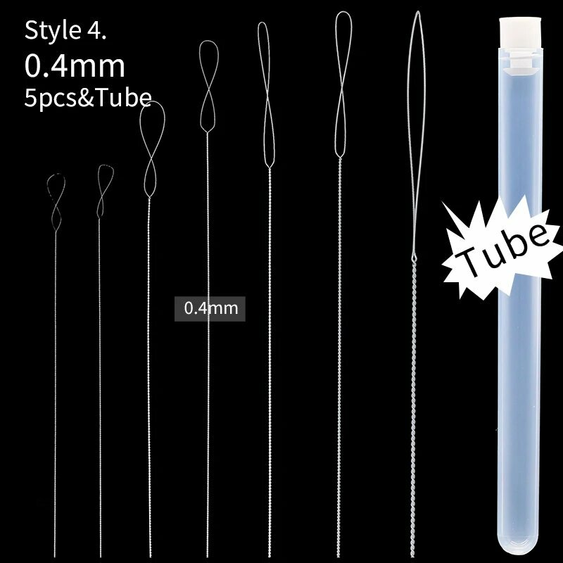 Иглы для бисероплетения WLYeeS Twist 0.4mmX125mm, 5 шт.