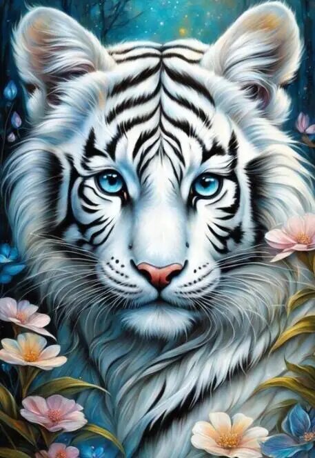 Алмазная живопись WYZDP "Тигр", полный квадратный кристалл 30x40cmCrystalSquare, WYZ20231115-D