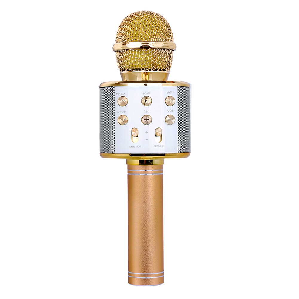 Professional BT Wireless Microphone Karaoke Speaker KTV Music Player Singing Recorder Handheld Microphone Gold, Black, rose gold, rose red, ABS material + aluminum alloy, Capacitive, 10mw headphone output 5w speaker output, DC5V, 100mhz-10000mhz, >115db