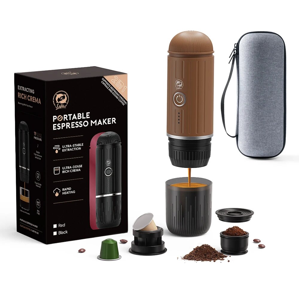 RECAFIMIL Портативная кофеварка для эспрессо, Brown, EU Plug