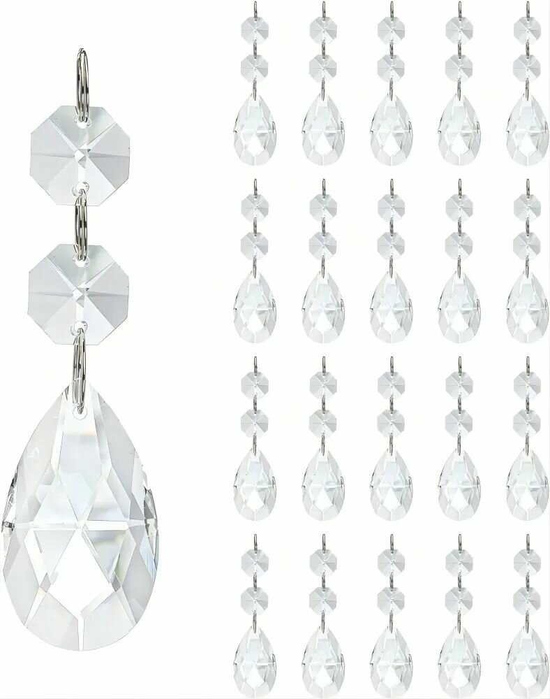 20шт хрустальные подвески для люстр (38 мм)