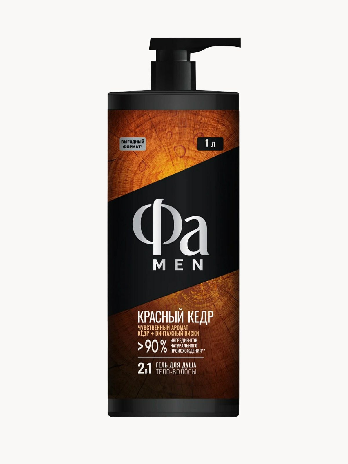 Фа MEN Гель для душа мужской 2-в-1 Красный кедр с ароматом кедра и винтажного виски, 1000 мл