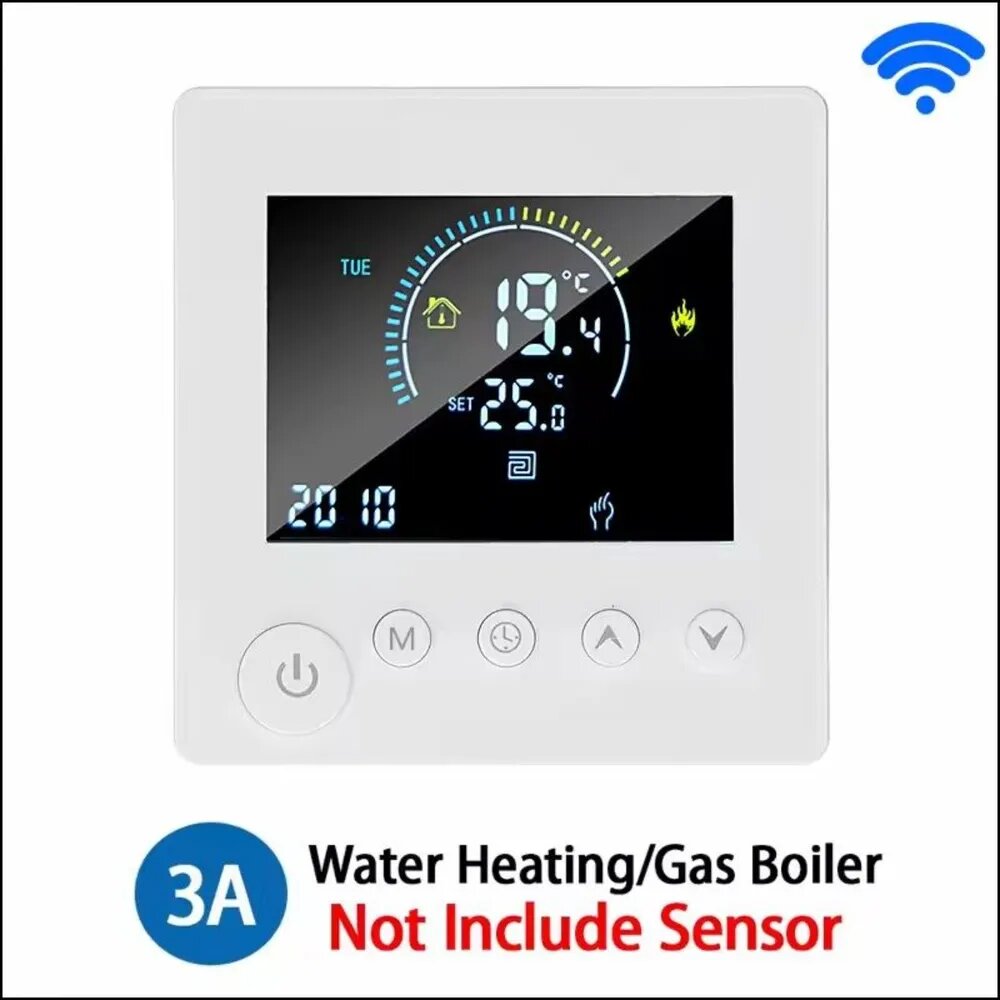 3A Умный Wi-Fi термостат Tuya с выносным датчиком температуры и влажности, с LCD-дисплеем для управления климатом.