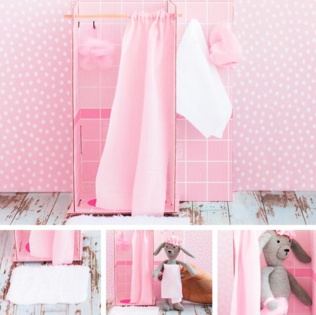 Набор для творчества 1 шт. Кукольная мебель "Ванная комната", 15х18х7 см