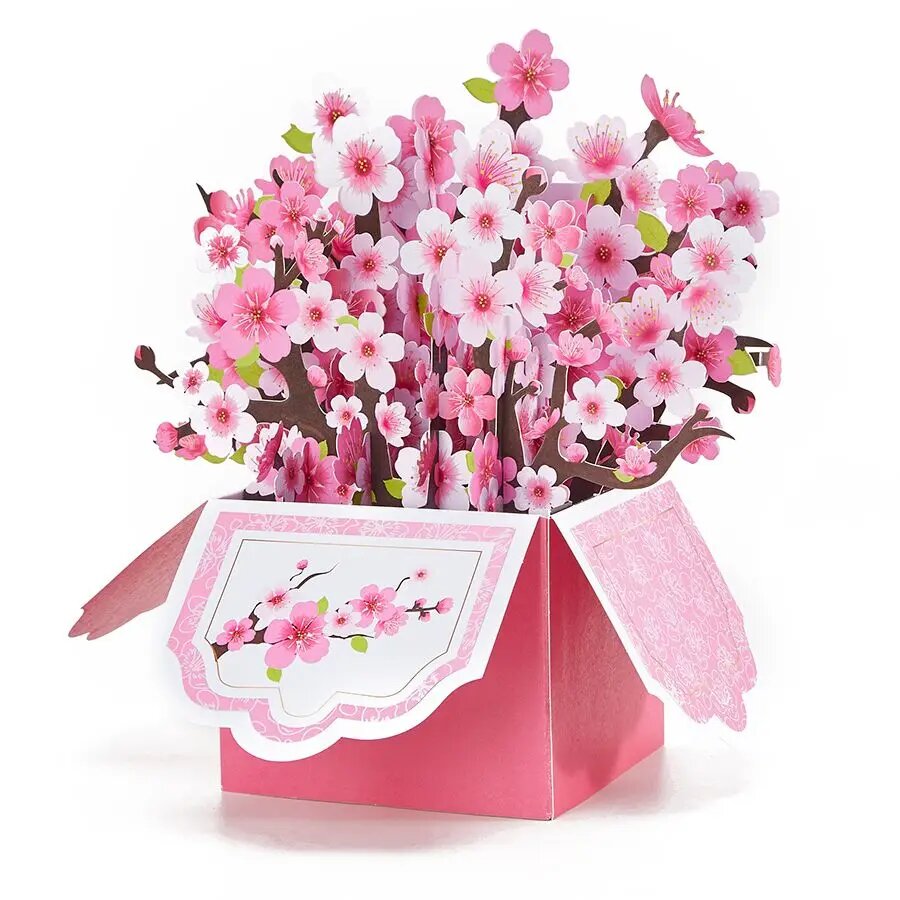 Складная Открытка С 3D Цветком И Конвертом - Подарки-сюрпризы На День Матери, День Рождения, День Благодарения