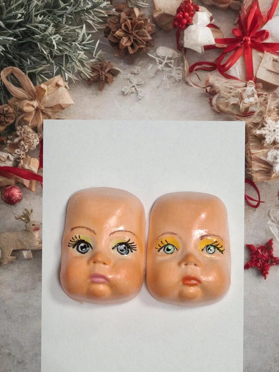 Набор раскрашенных лиц- 2шт для ватных игрушек