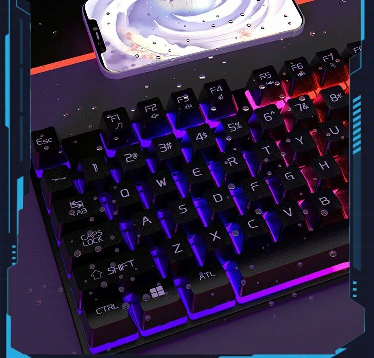 Механическая клавиатура и мышь, проводные, для настольного компьютера, ноутбука, игр, киберспорта, офиса, внешние, USB.
