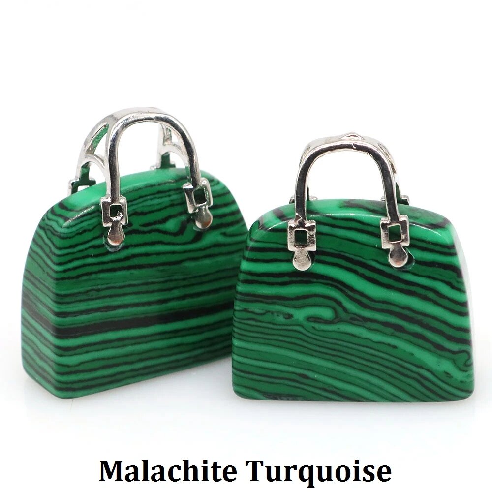 Изумрудные шармы Malachite Turquoise в виде сумочек