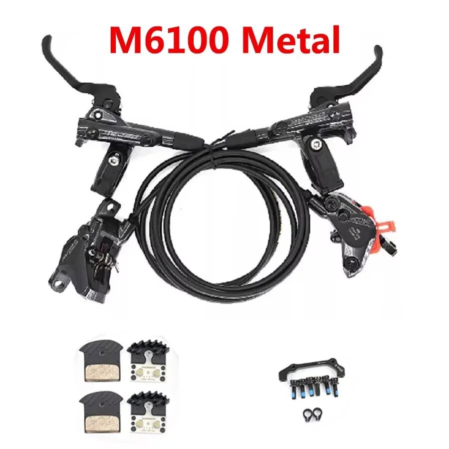 SHIMANO DEORE M6100/M6120 Гидравлические дисковые тормоза для горного Черный, M6100 Metal Ice