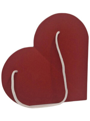 Подарочный пакет "Сердце", бумажный, красный, 20 см x 18 см x 3 см