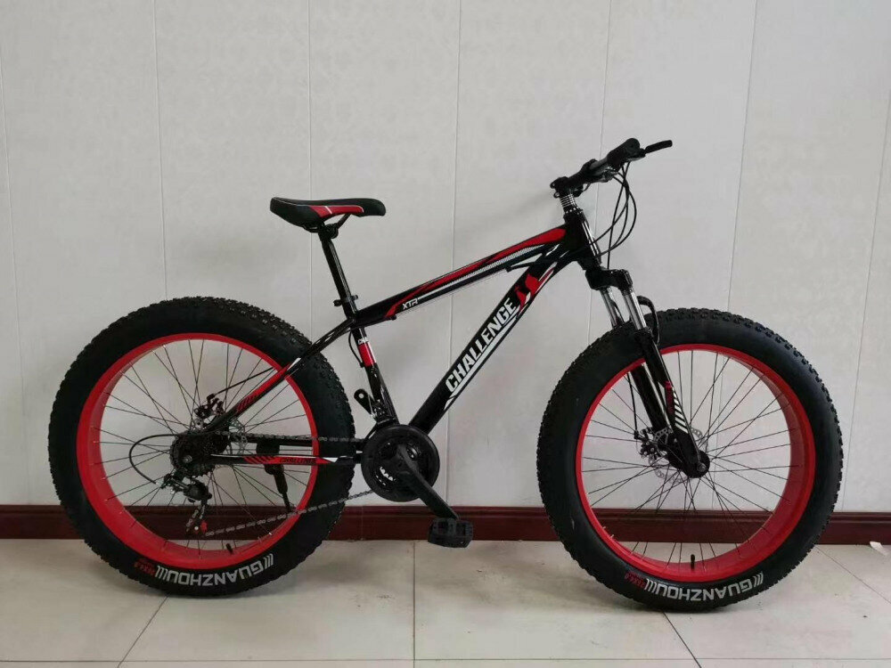 Велосипед фэтбайк Challenge XTR FAT Bike 26 Чёрный/красный под рост 160-180 см
