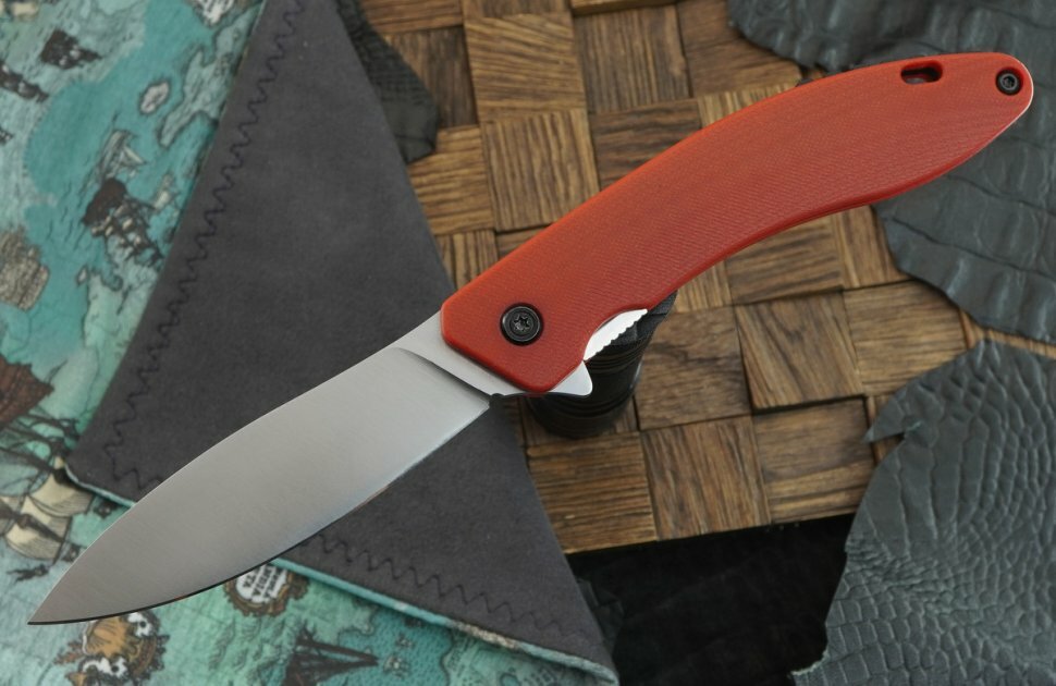 Складной нож АиР Хантер, сталь N690, рукоять красный G-10