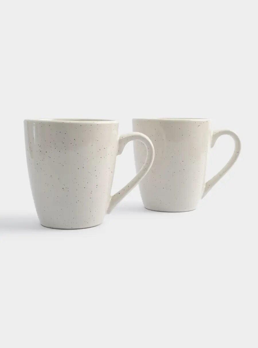 Кружка, 350 мл, 2 шт, керамика, молочная, в крапинку, Viveiro