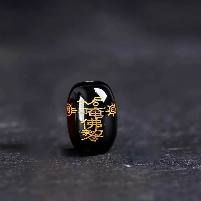 Черный красный агат, бусины, позолота, Benming Year Tai Sui 13-18mm 1Bead, Black